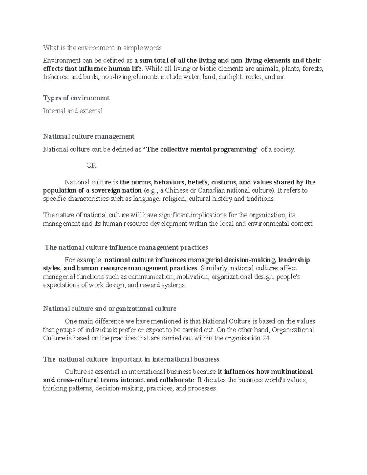 Short notes - What is the environment in simple words Environment can ...