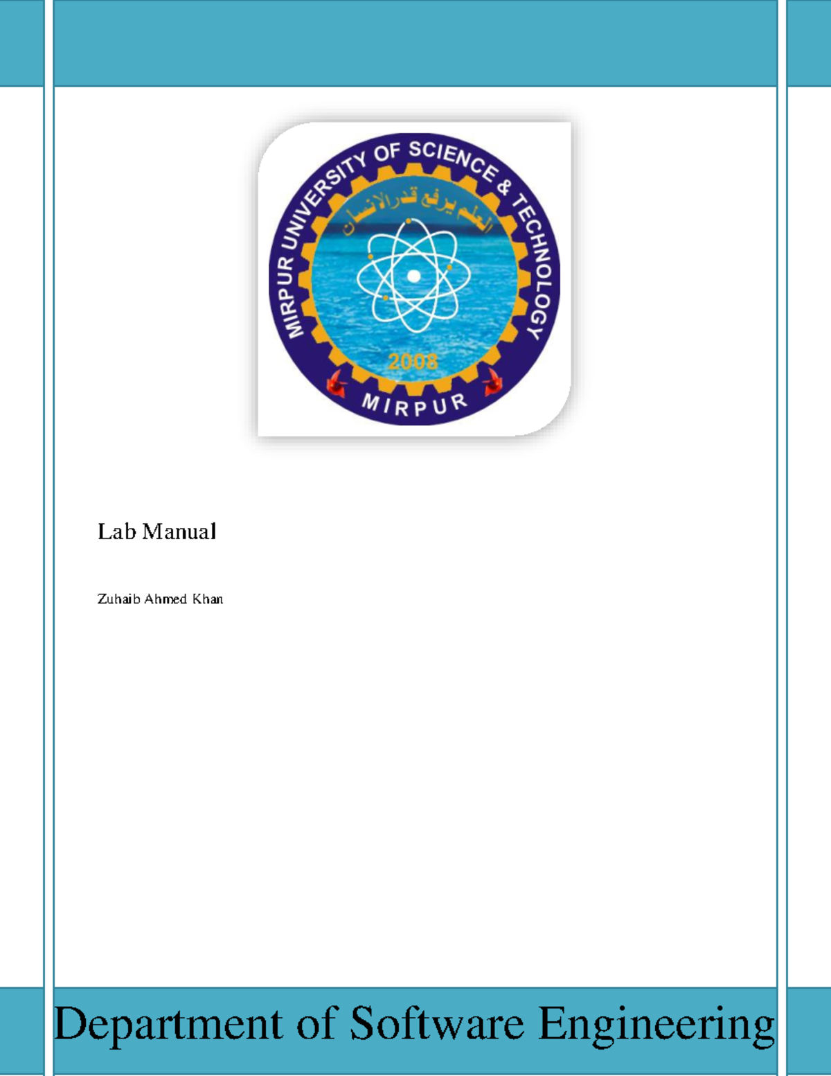 Lab 02 - Lecture notes 1 - Lab Manual Zuhaib Ahmed Khan Department of ...