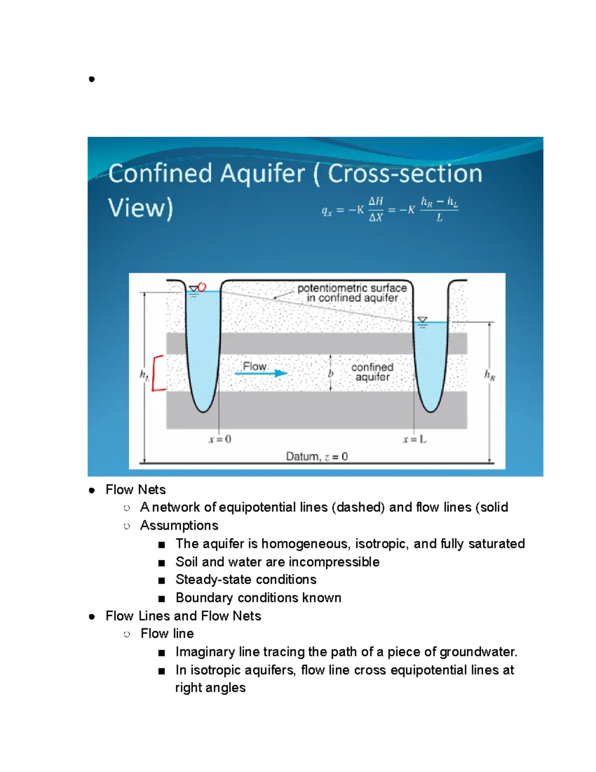 Flow Nets and Flow Lines - Flow Nets A network of equipotential lines ...