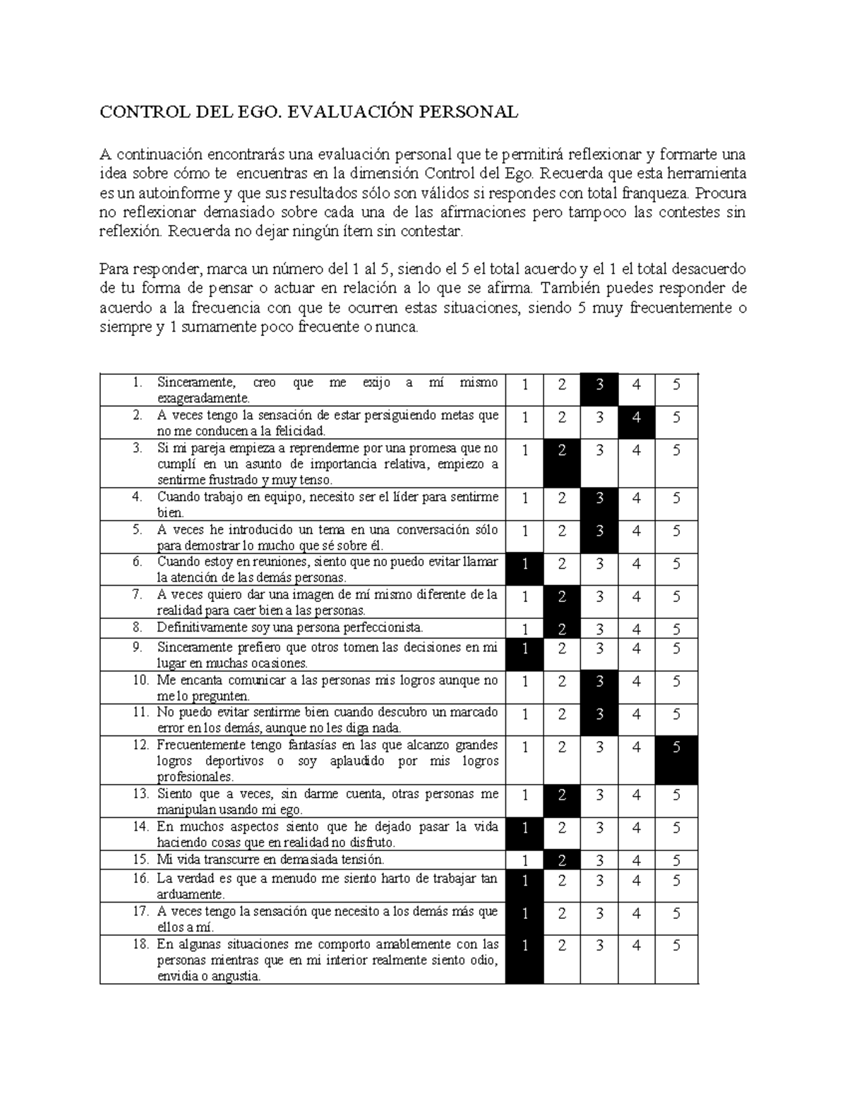 Control DEL EGO - Practica desarrollo humano sobre el ego - CONTROL DEL ...
