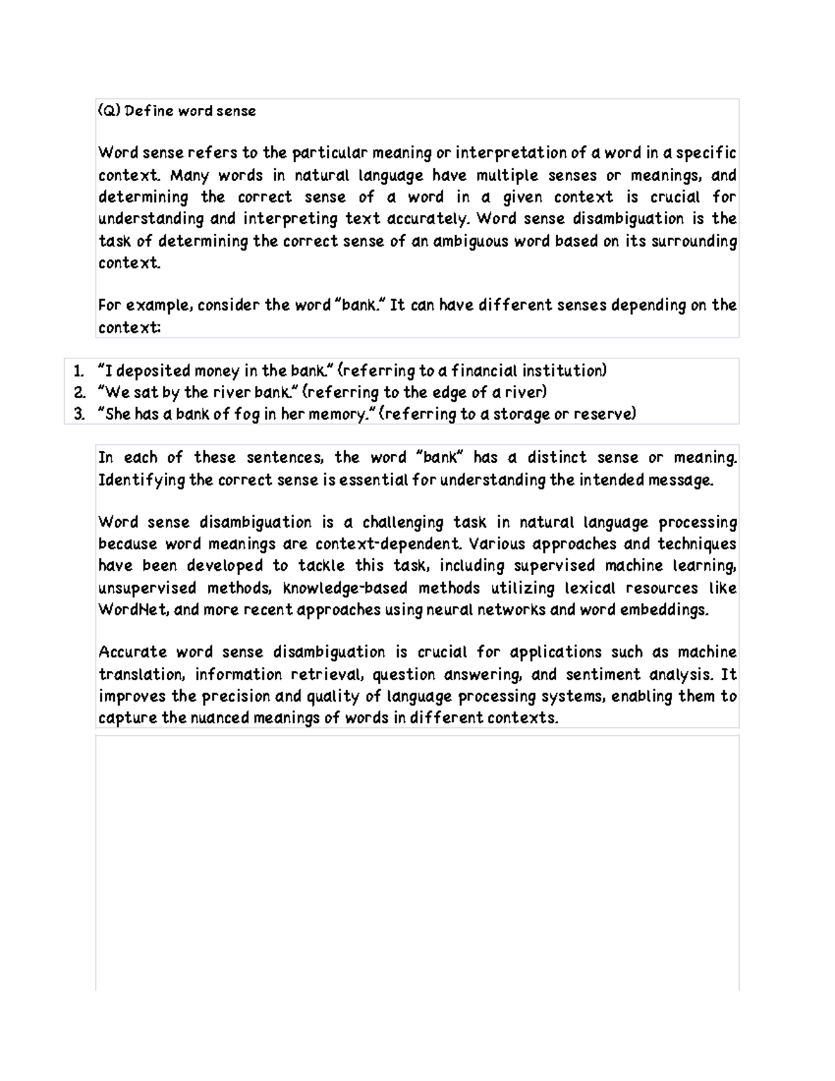 NLP wordsense unit3 1 - follow at ur risk - (Q)Definewordsense - Studocu