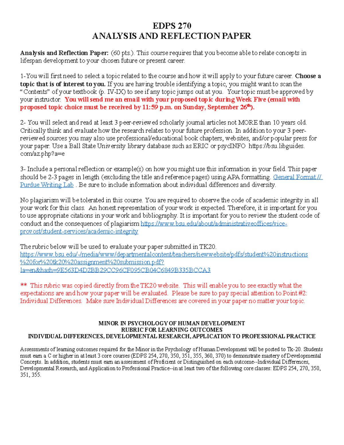 EDPS 270 Analysis and Reflection Paper - EDPS 270 ANALYSIS AND ...