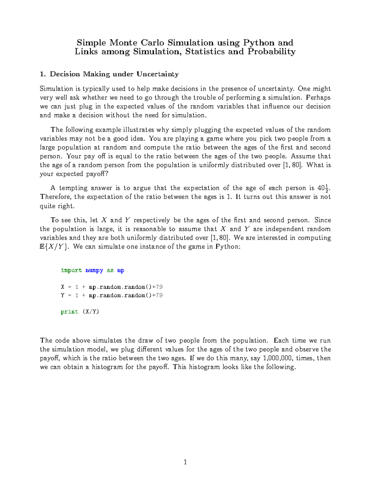 Mc simulation in python - Simple Monte Carlo Simulation using Python ...