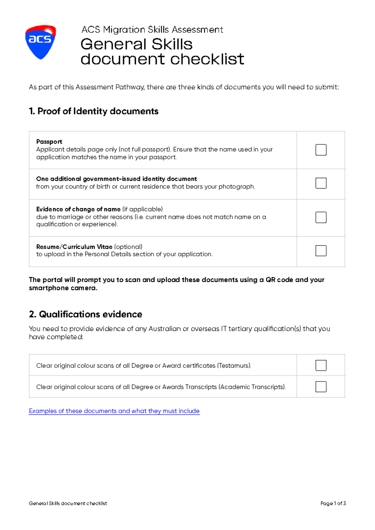 General Skills-Document Checklist - General Skills document checklist ...