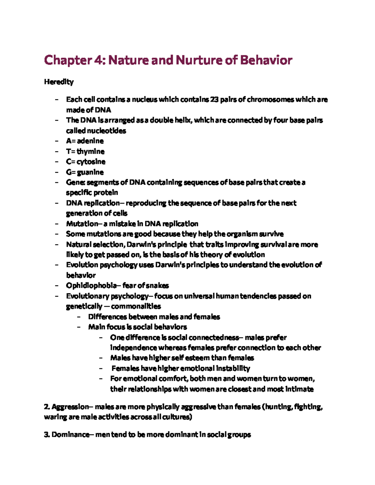 Chapter 4 Nature and Nurture of Behavior - Chapter 4: Nature and ...