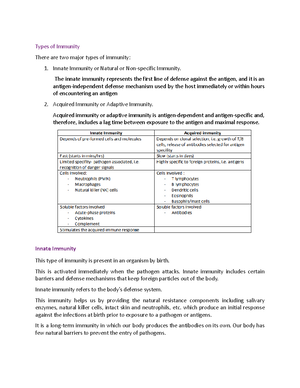 Tumor Immunology - notes - Tumor Immunology o Introduction Tumors ...