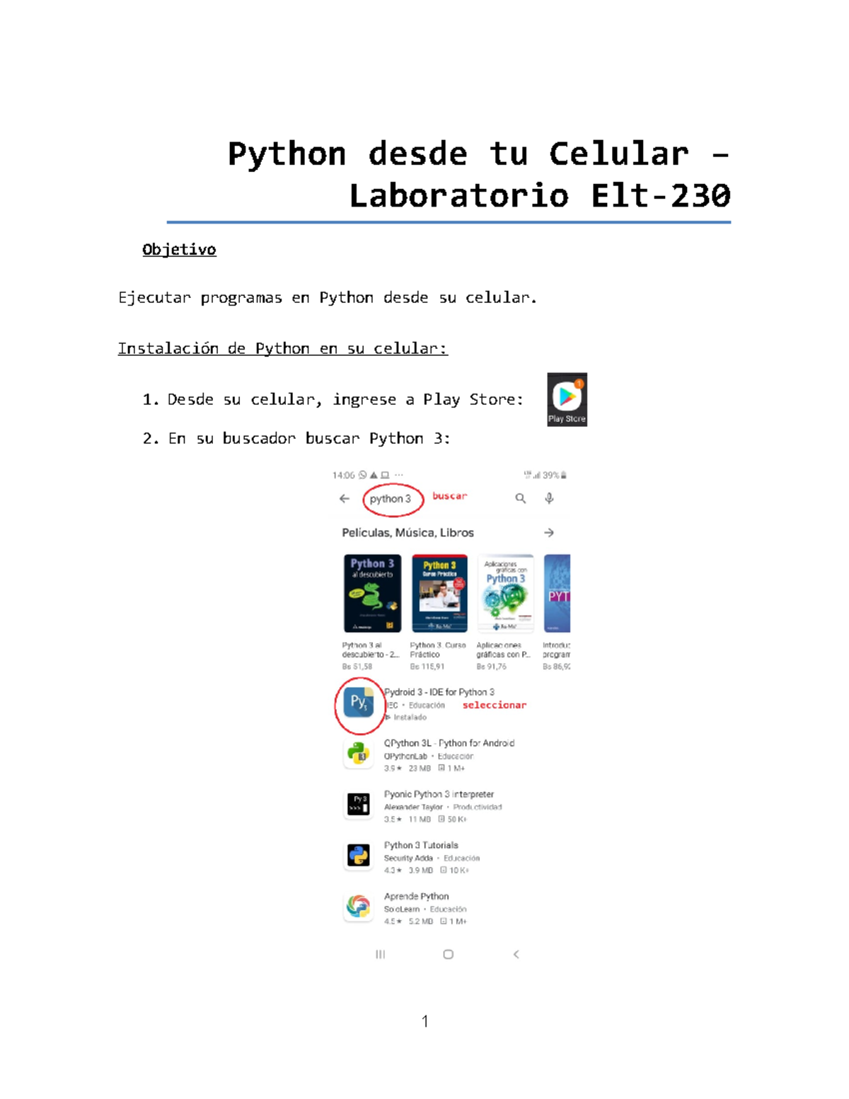 Python desde tu Celular - Programacion Multimedial - UMSA - Studocu