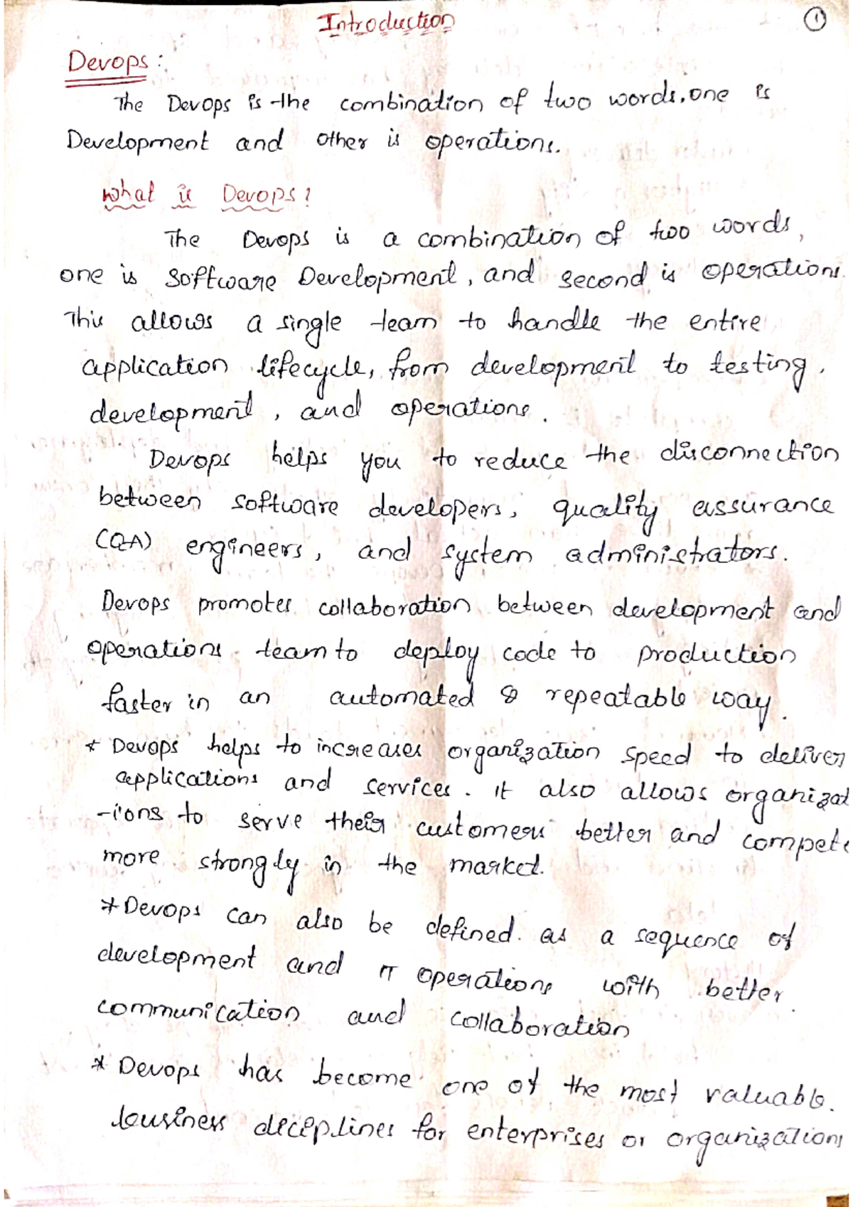Devops Unit 1 Summary R18 Btech Cse Computer Networks Iii And Iv