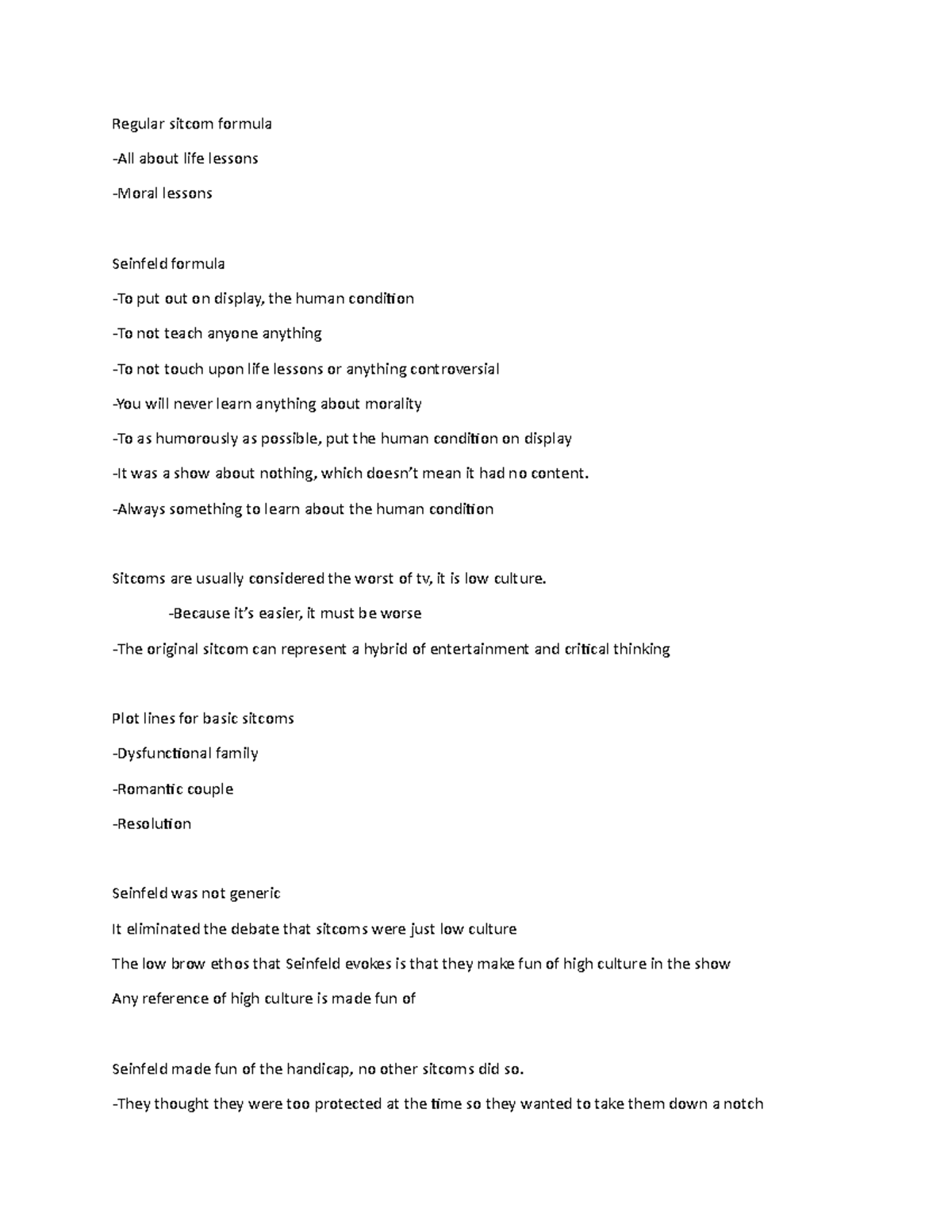 CMN2180 - March 21st - lecture notes from 2015 - Regular sitcom formula ...