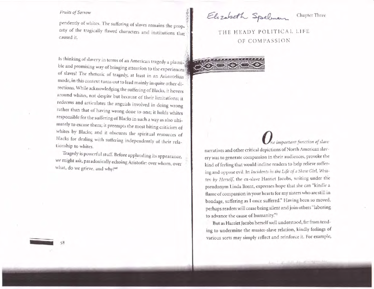 Spelman - A reading from the class - COMPLIT144 - Studocu