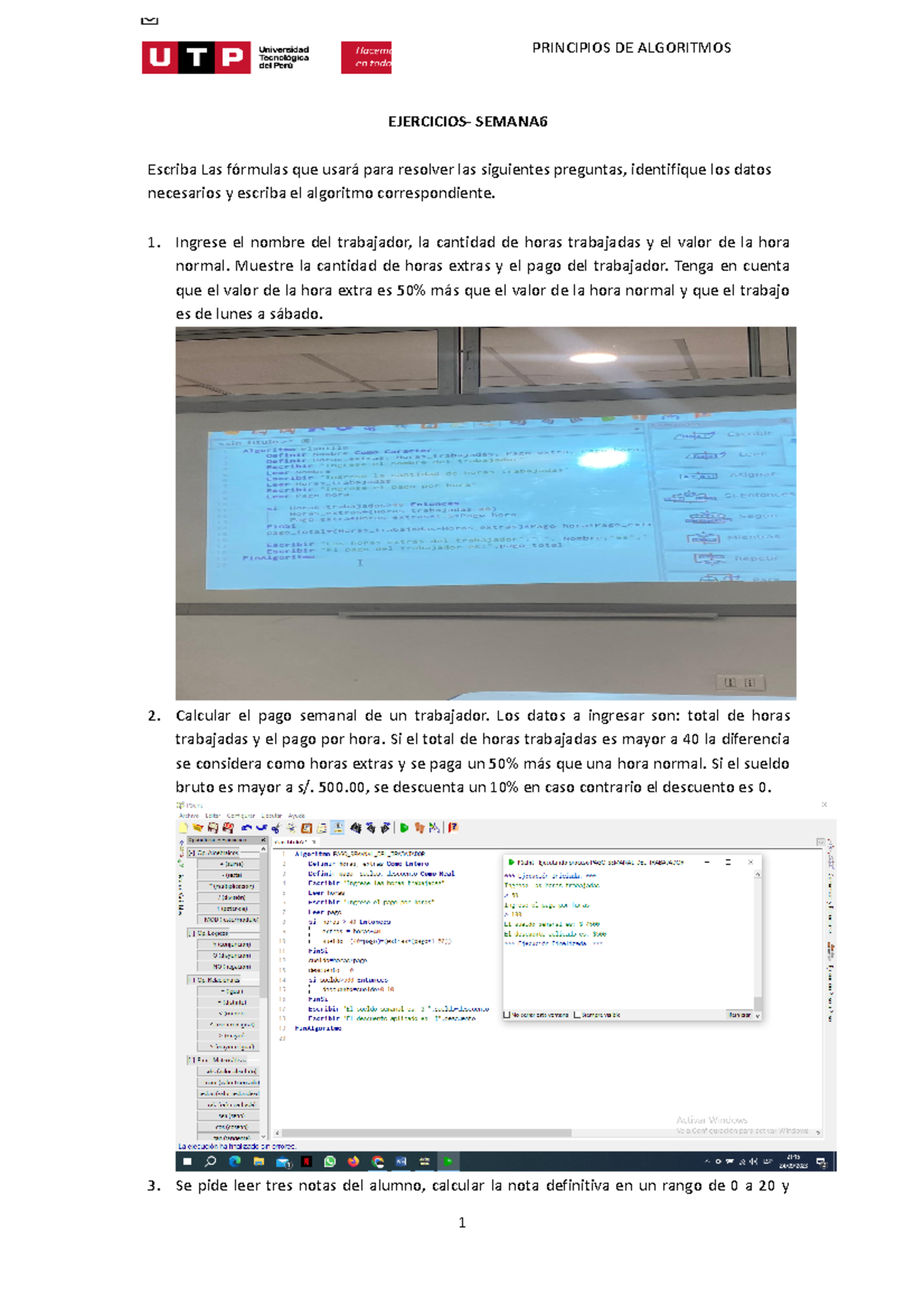 Ejercicios Semana 6 Resuelto Algoritmos Ejercicios Semana Escriba Las Fórmulas Que Usará Para