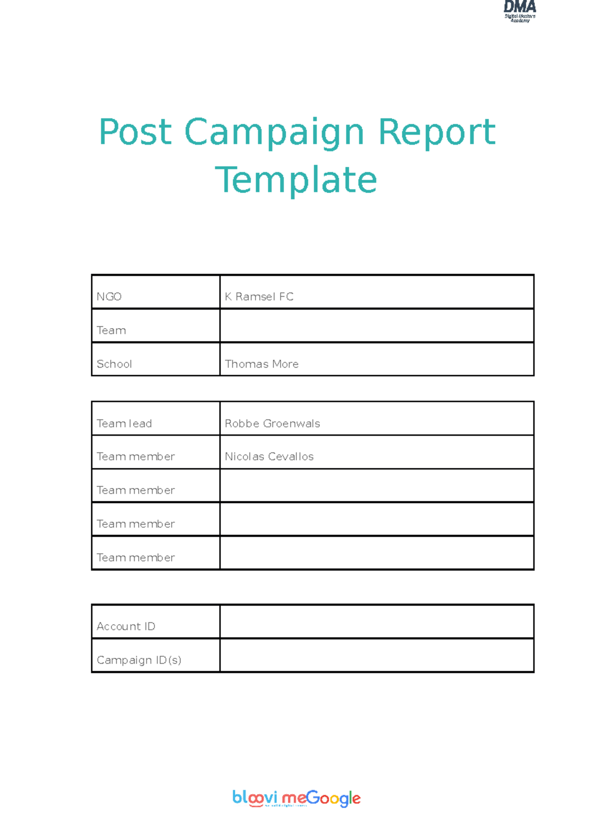 Cevallos Nicolas PCR - dfgf fdgf - Post Campaign Report Template NGO K ...