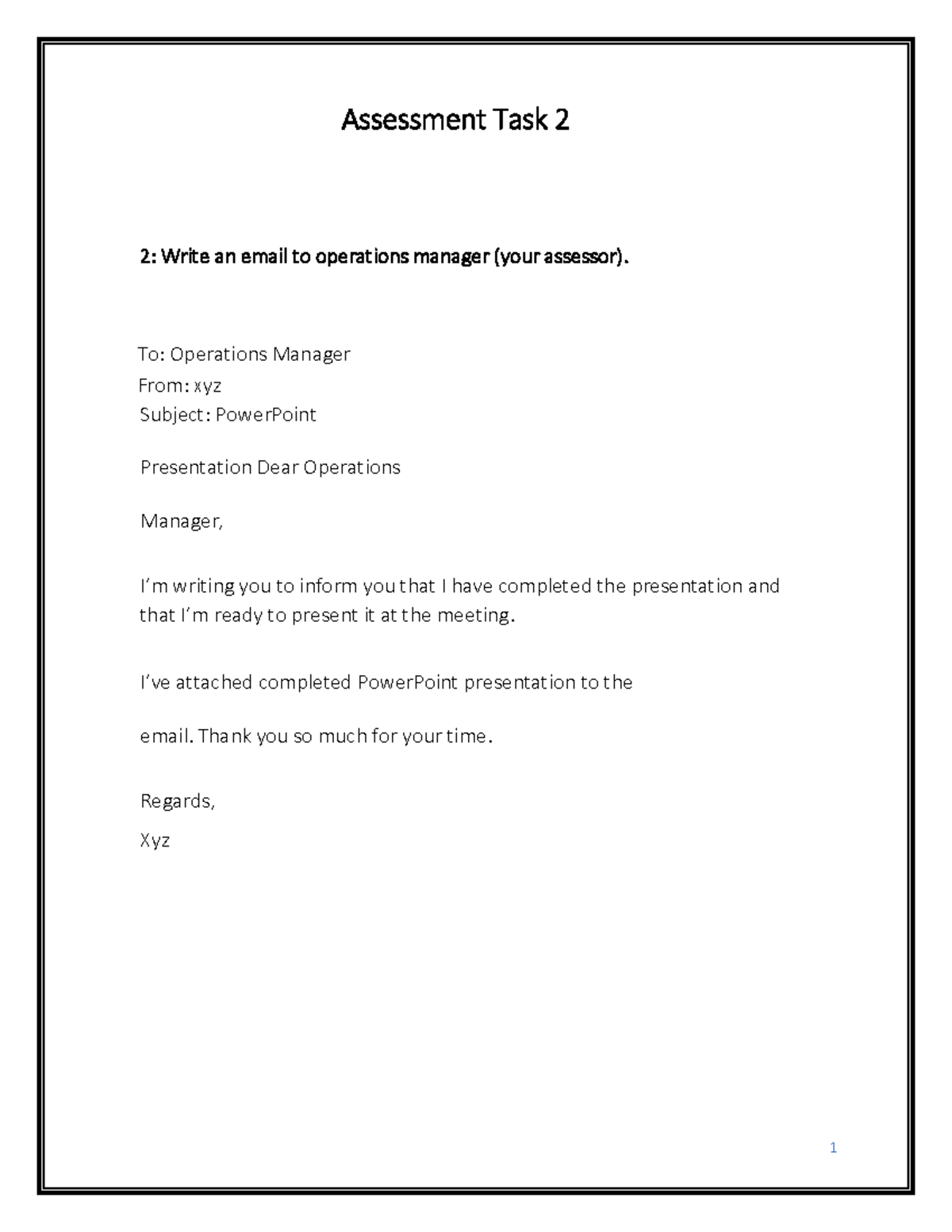 Bsbmgt 605 SAT 2 answer - Assessment Task 2 2 : Write an email to ...