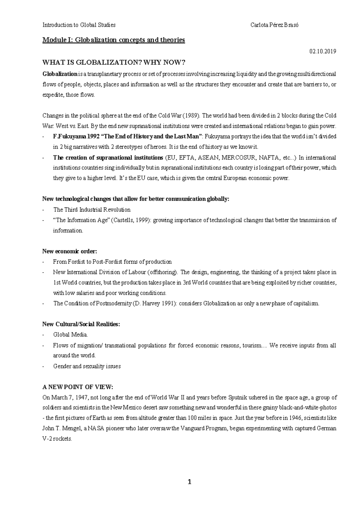 Introduction to Global Studies (primer año) - Apuntes completos ...