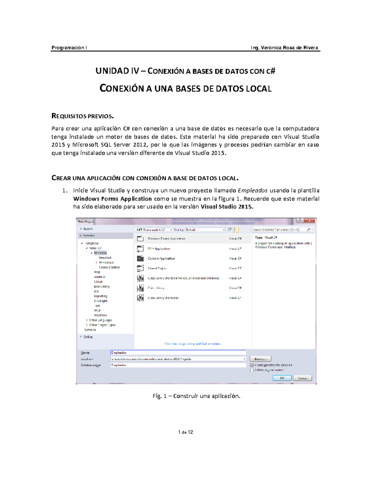 Conexion a una BD local - apuntes - UNIDAD IV – CONEXI”N A BASES DE ...