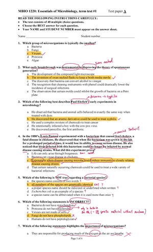 MBIO 1220 Practice final exam - Name: _____________________________________________ Student ...