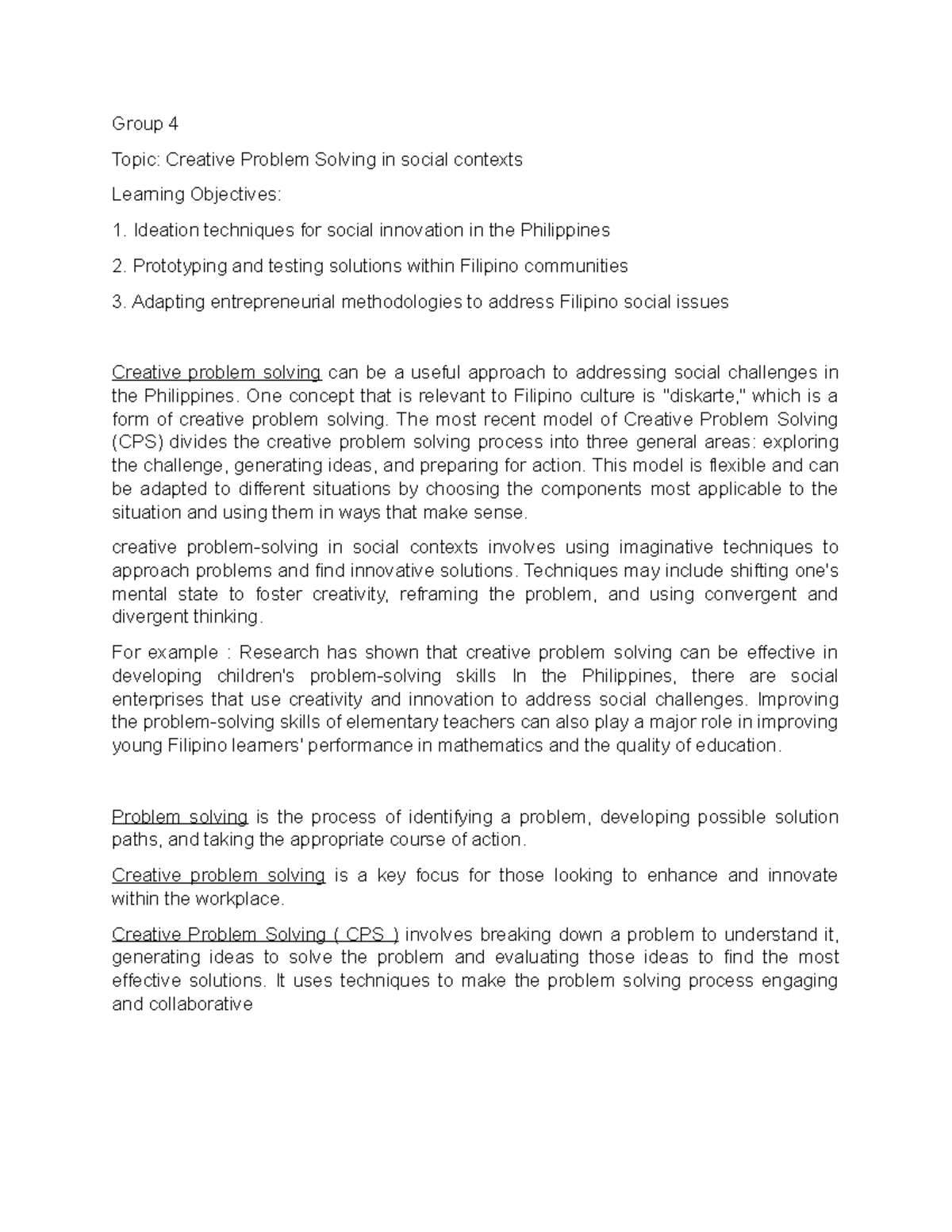 Local media 6749294802480019648 - Group 4 Topic: Creative Problem ...