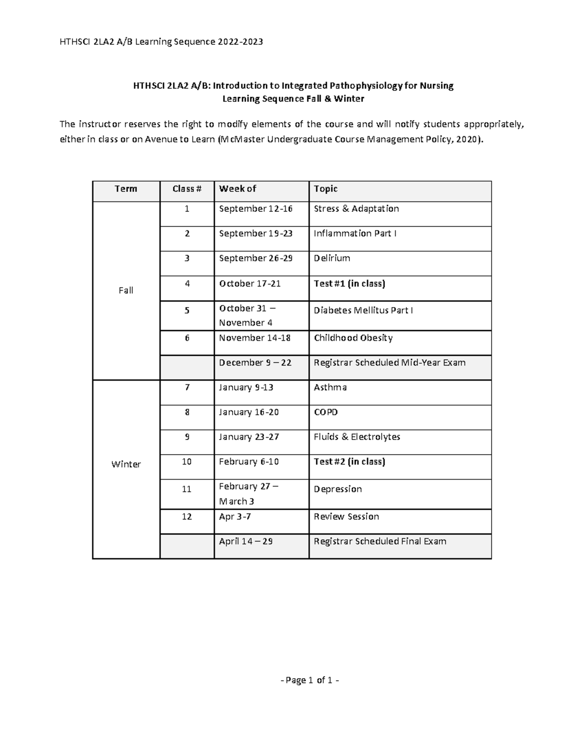 Hthsci 2LA2 Sequence pdf - HTHSCI 2LA2 A/B Learning Sequence 2022- Page 1 of 1 - HTHSCI 2LA2 A/B ...