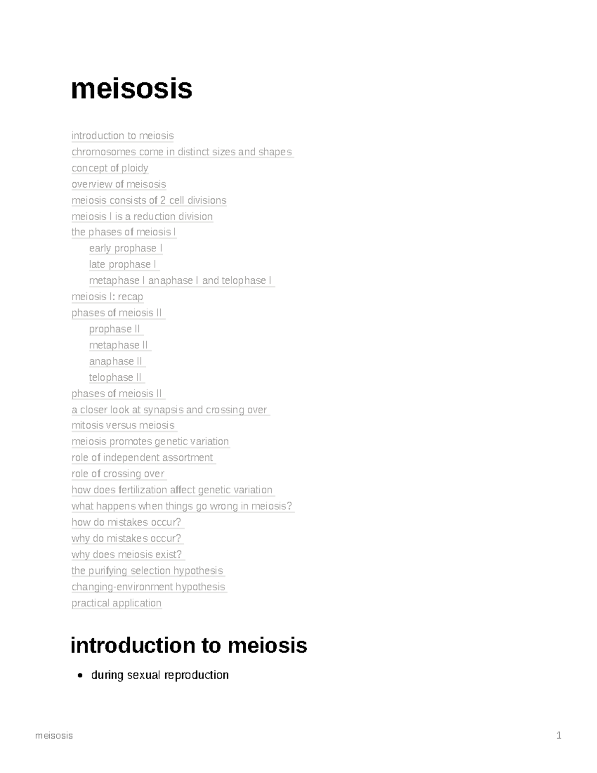 Meisosis - meiosis lecture notes - meisosis introduction to meiosis ...