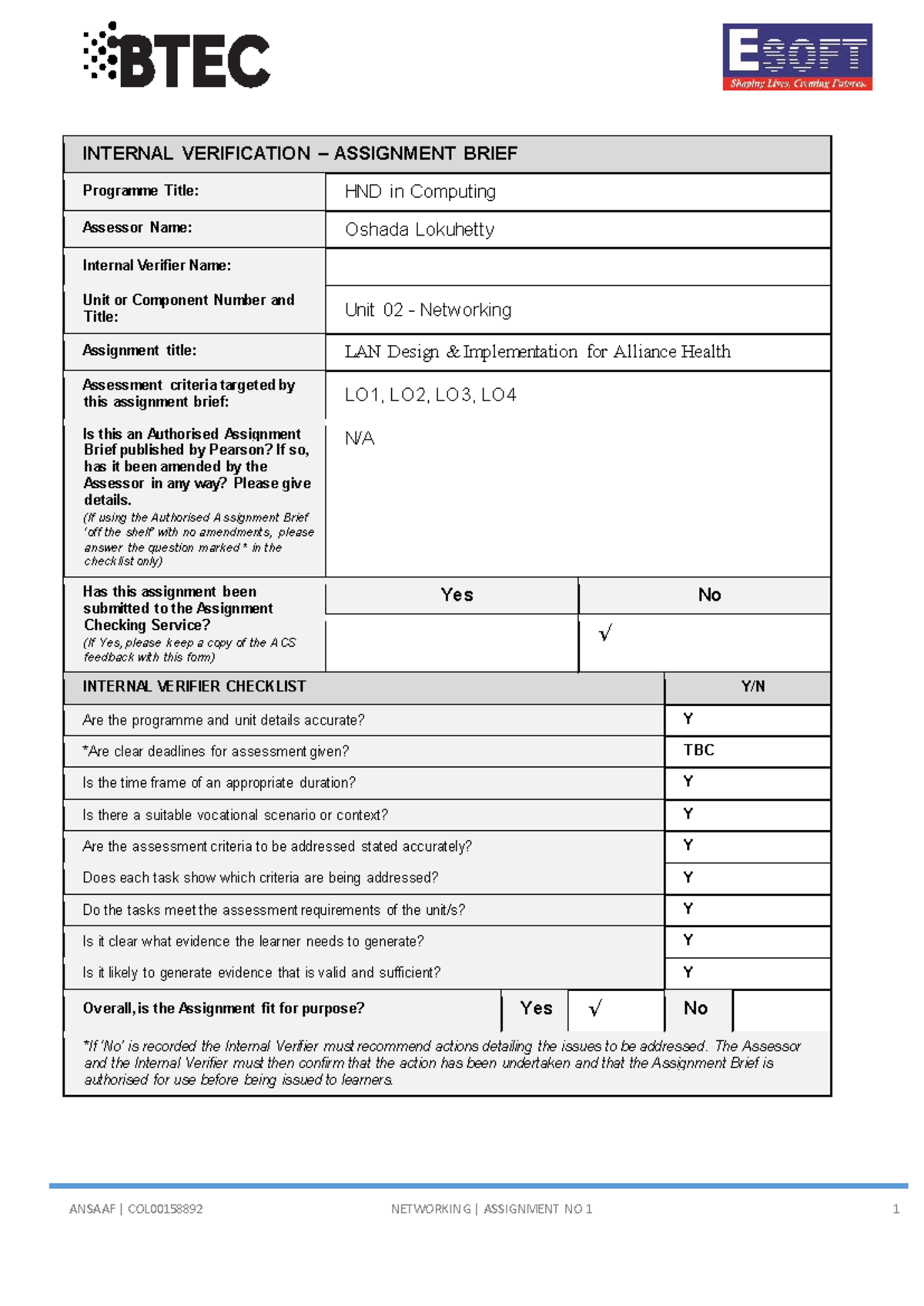 E183897-2710-1666634345190-Unit 02 Networking - INTERNAL VERIFICATION – ASSIGNMENT BRIEF ...