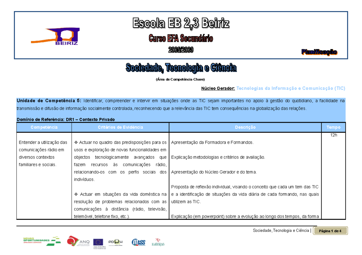 Planificação%20STC%20TIC[2 - (Área de Competência-Chave) Núcleo Gerador ...