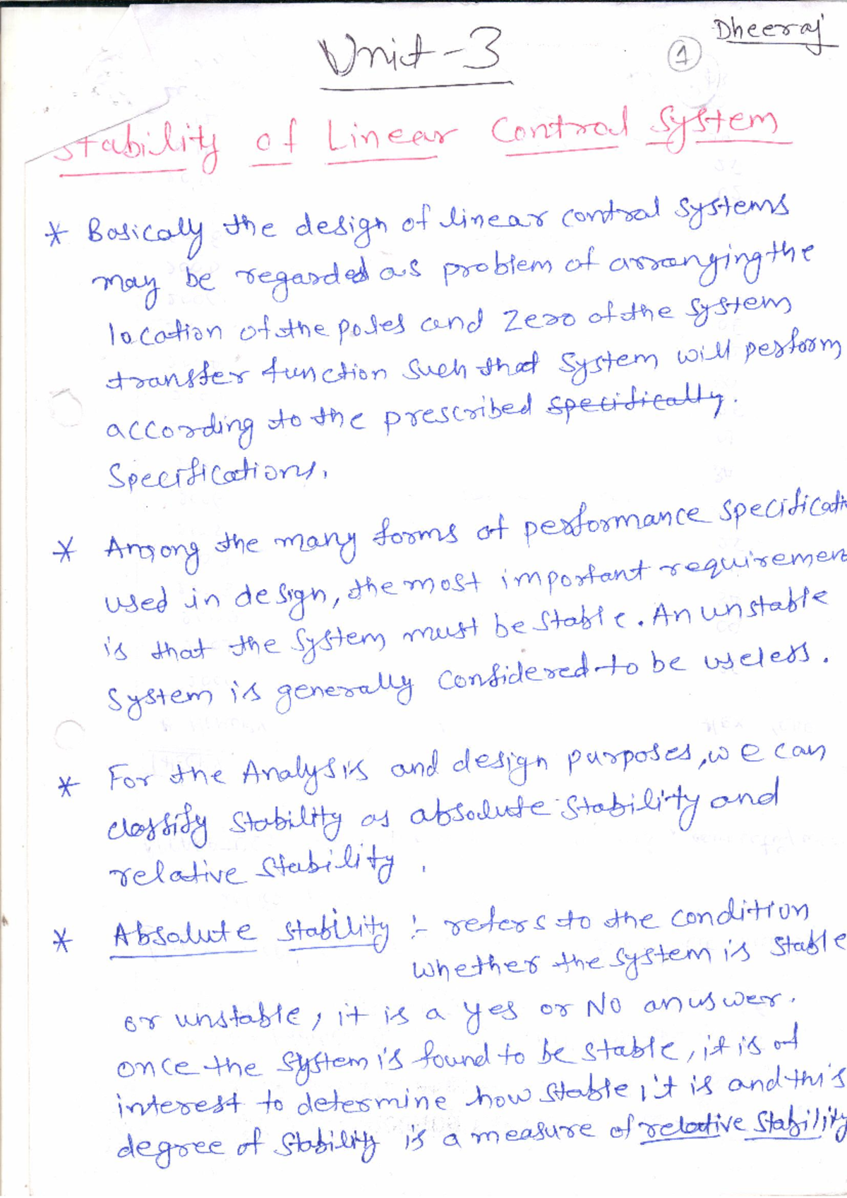 RIC-603 Unit 4 - unit 4 - Control System - Studocu