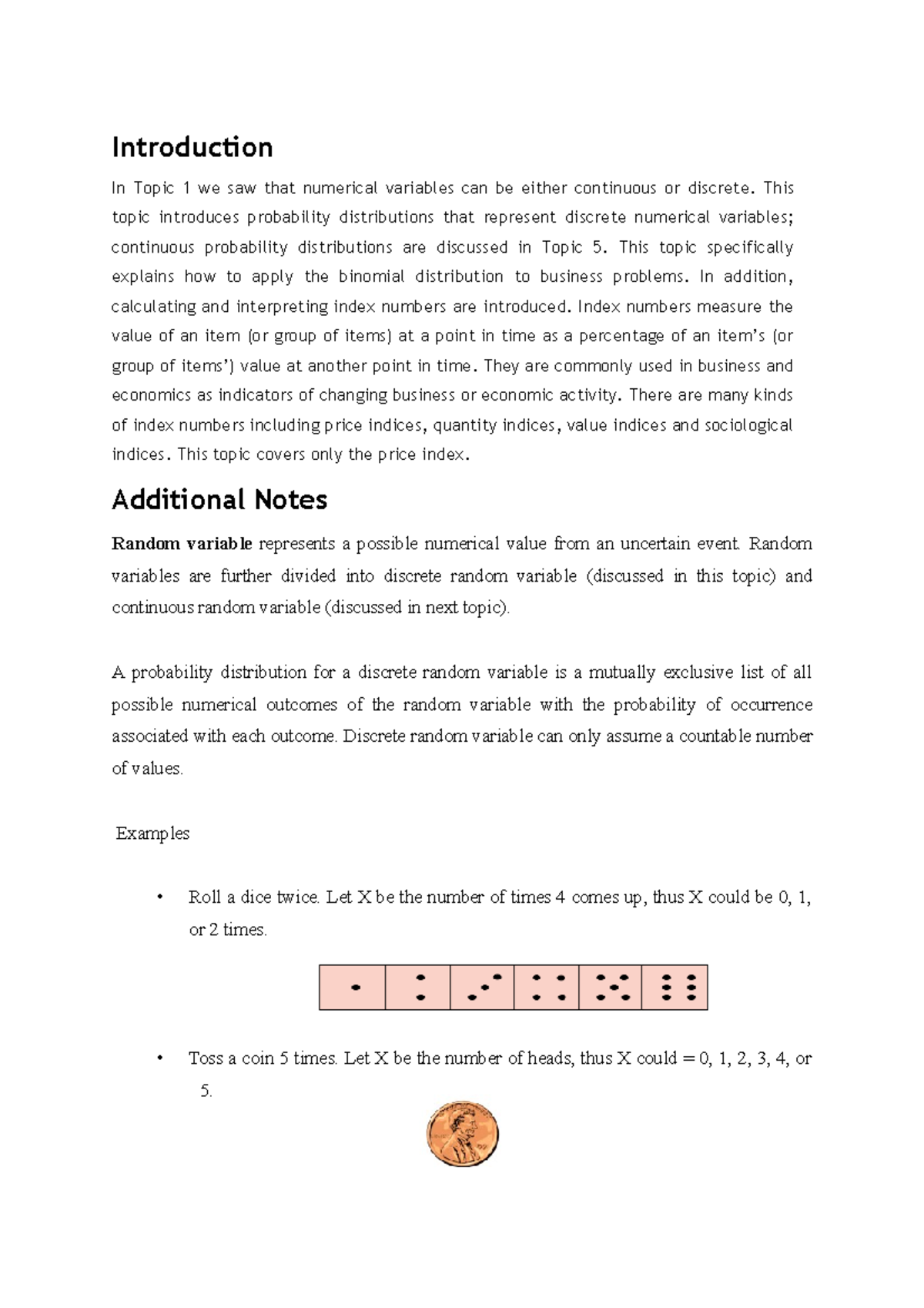 Lecture notes Topic 5.docx - Introduction In Topic 1 we saw that ...