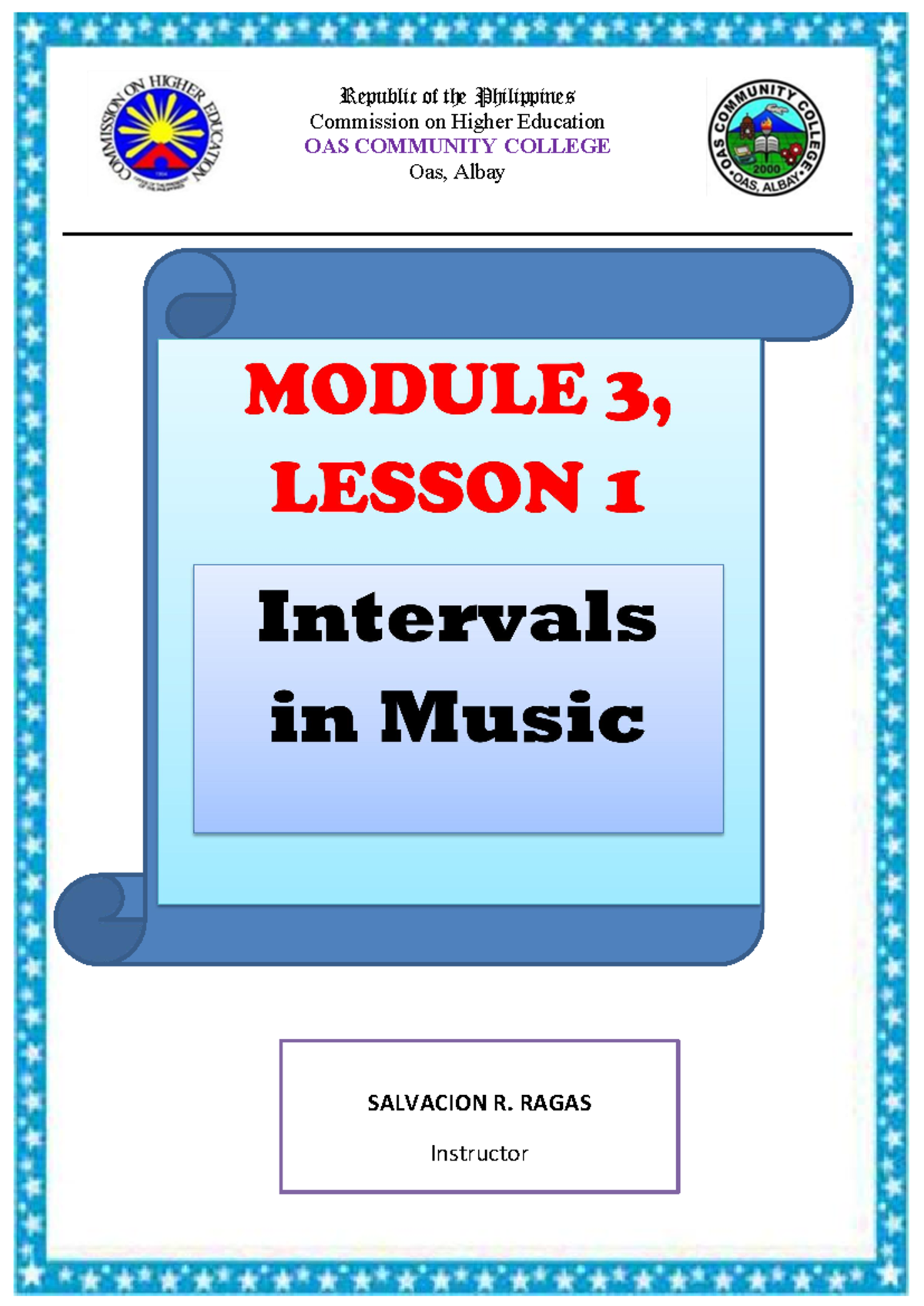 Module 3 Lesson 1 Music - Republic of the Philippines Commission on ...
