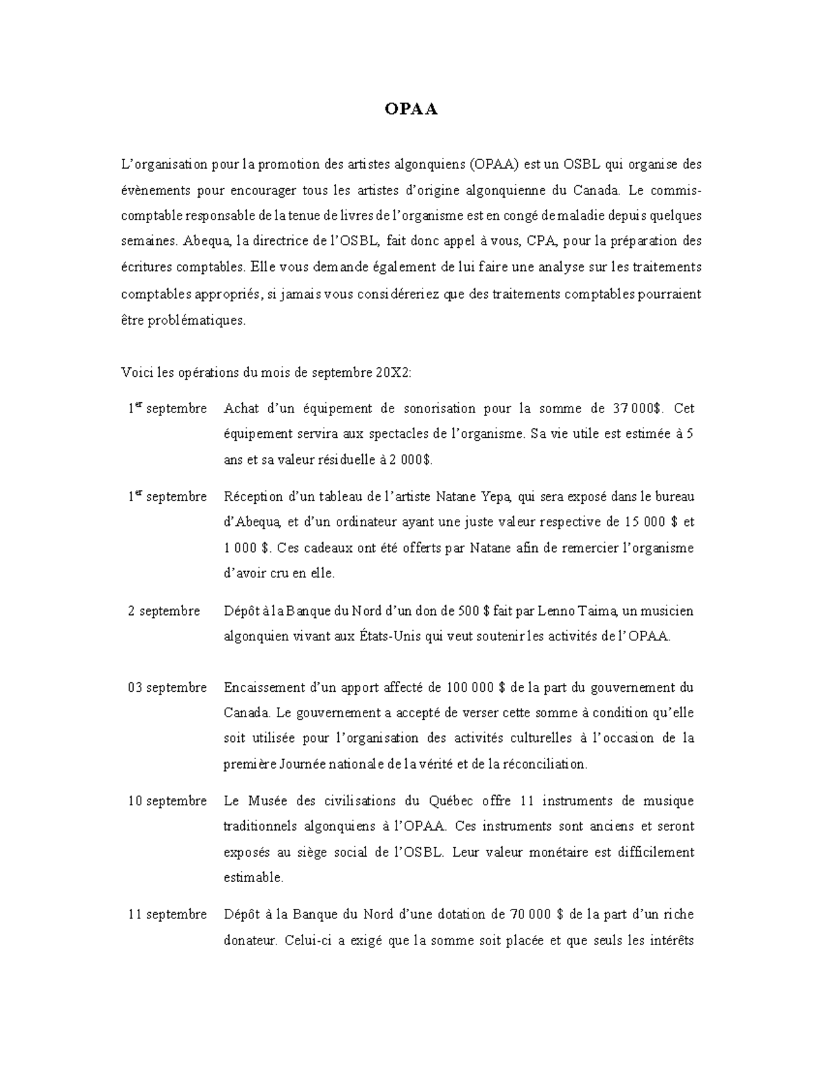 Cas #1 OSBL final A2021 - SCO6250 - UQAM - Studocu