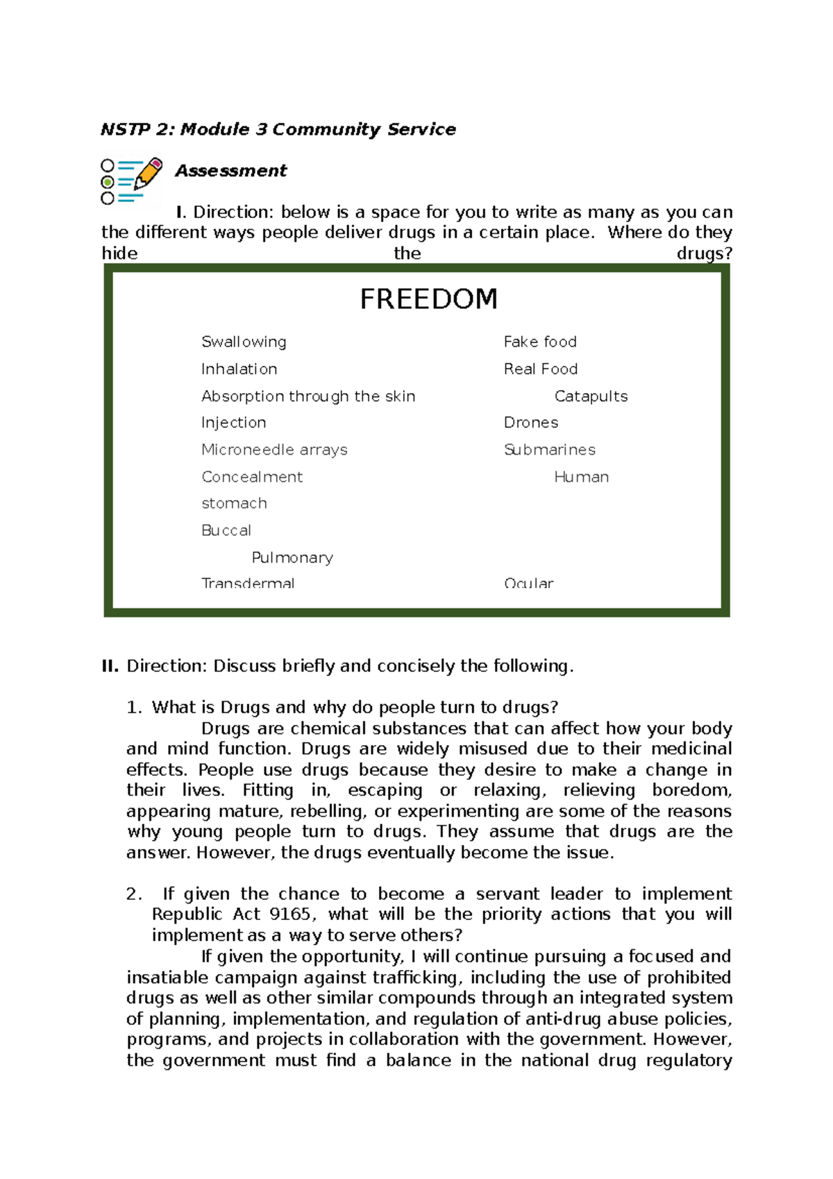 NSTP Module 3- Community Service - NSTP 2: Module 3 Community Service ...