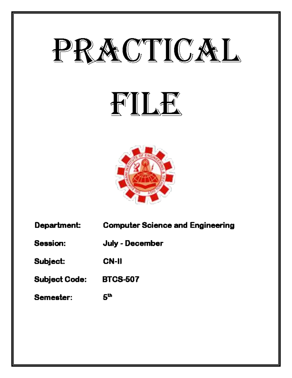 Cn 2 Lab Manual Of Computer Networking 2 Practical File Department Computer Science And
