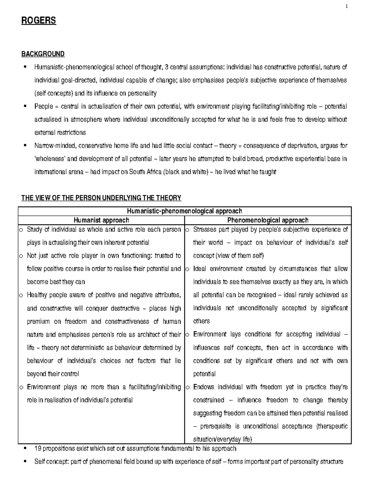 PYC2015 Rogers Summary - 1 ROGERS BACKGROUND Humanistic ...
