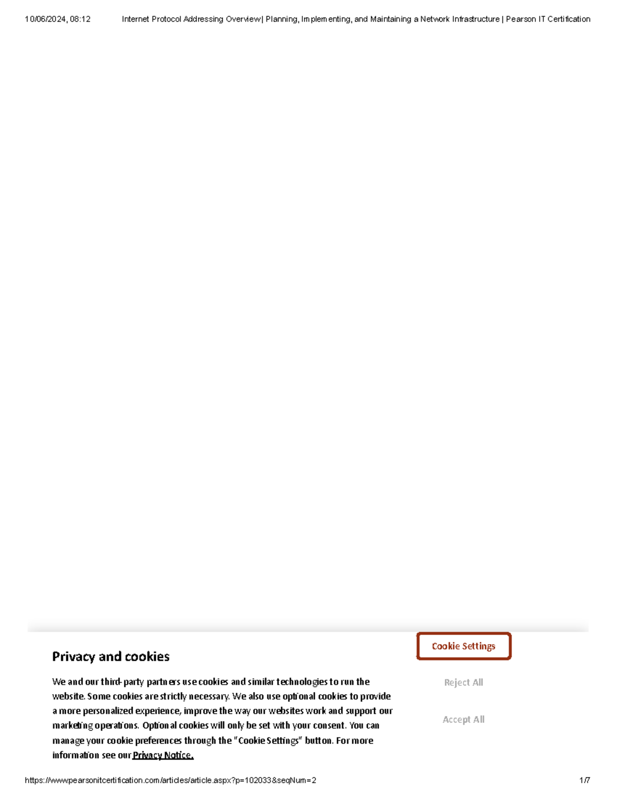 Internet Protocol Addressing Overview Planning, Implementing, and ...