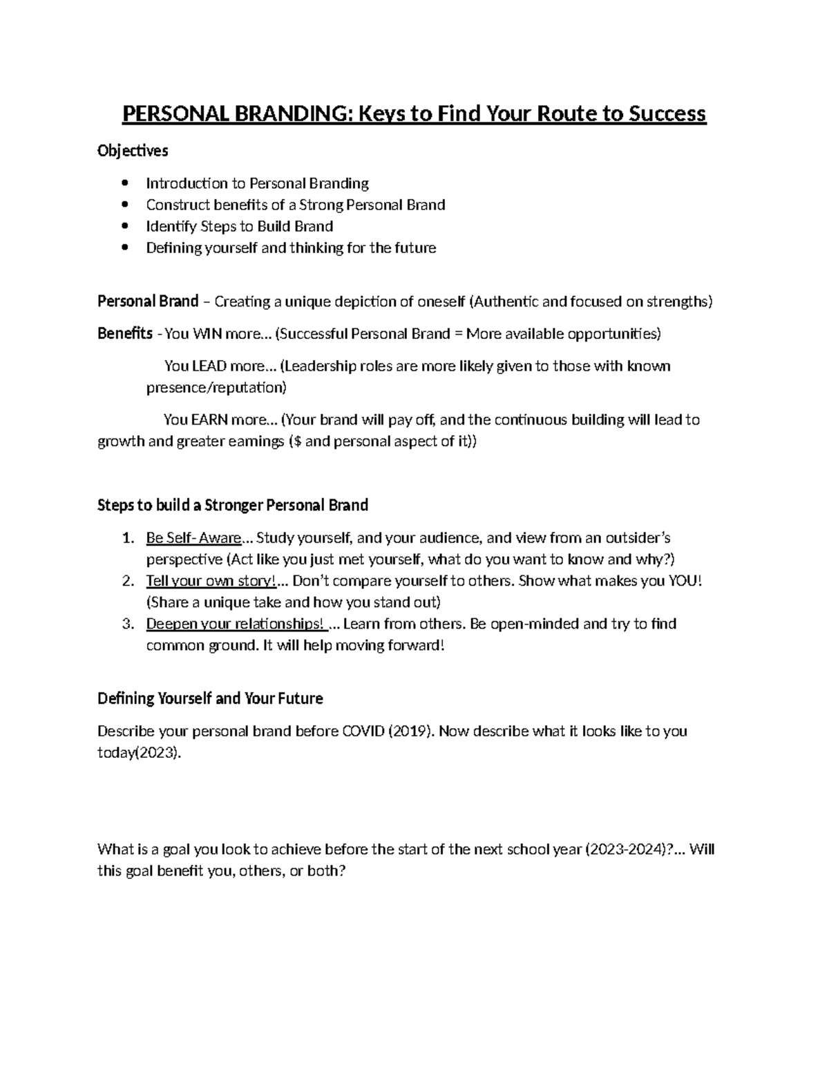 Personal Branding - PERSONAL BRANDING: Keys to Find Your Route to ...