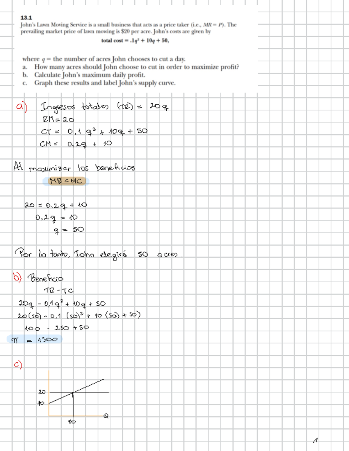 Deber 4 Micro Int - Taller - a) Ingresos totales (Tr) = 20q RM = 20 ####### CT = 0 , 1q + 10q ...