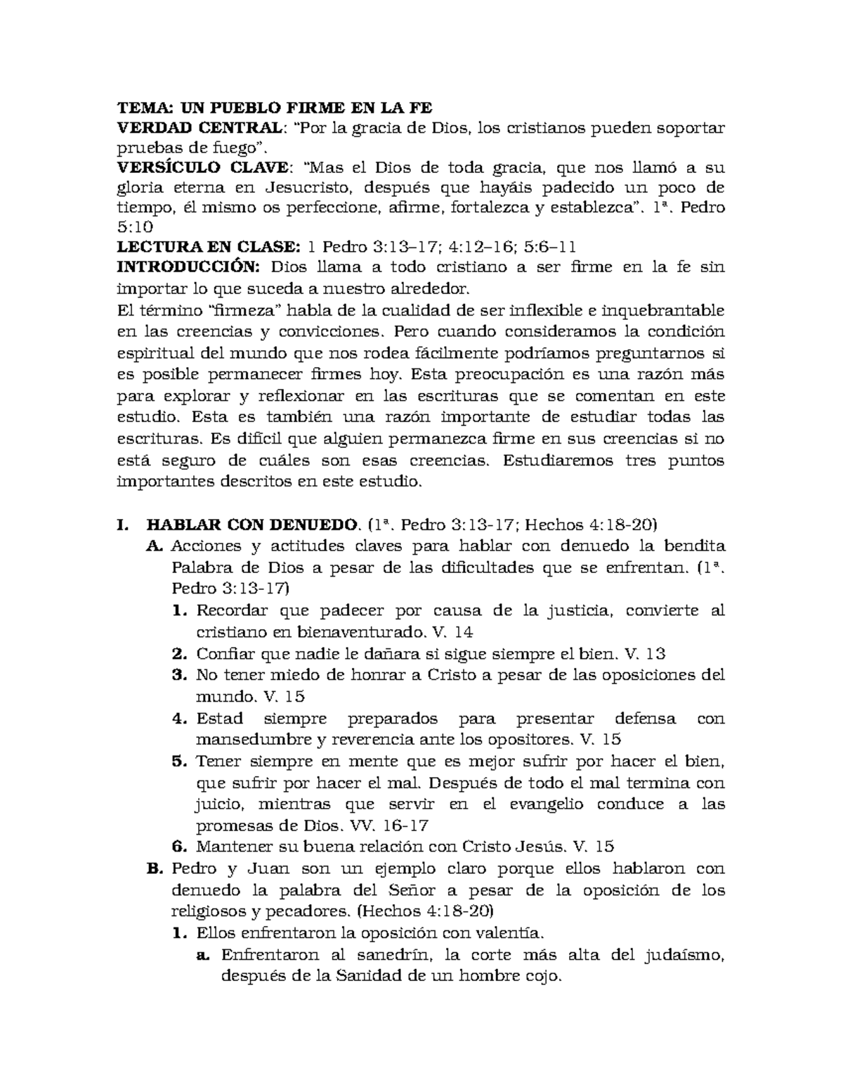 TEMA UN Pueblo Firme EN LA FE - TEMA: UN PUEBLO FIRME EN LA FE VERDAD ...