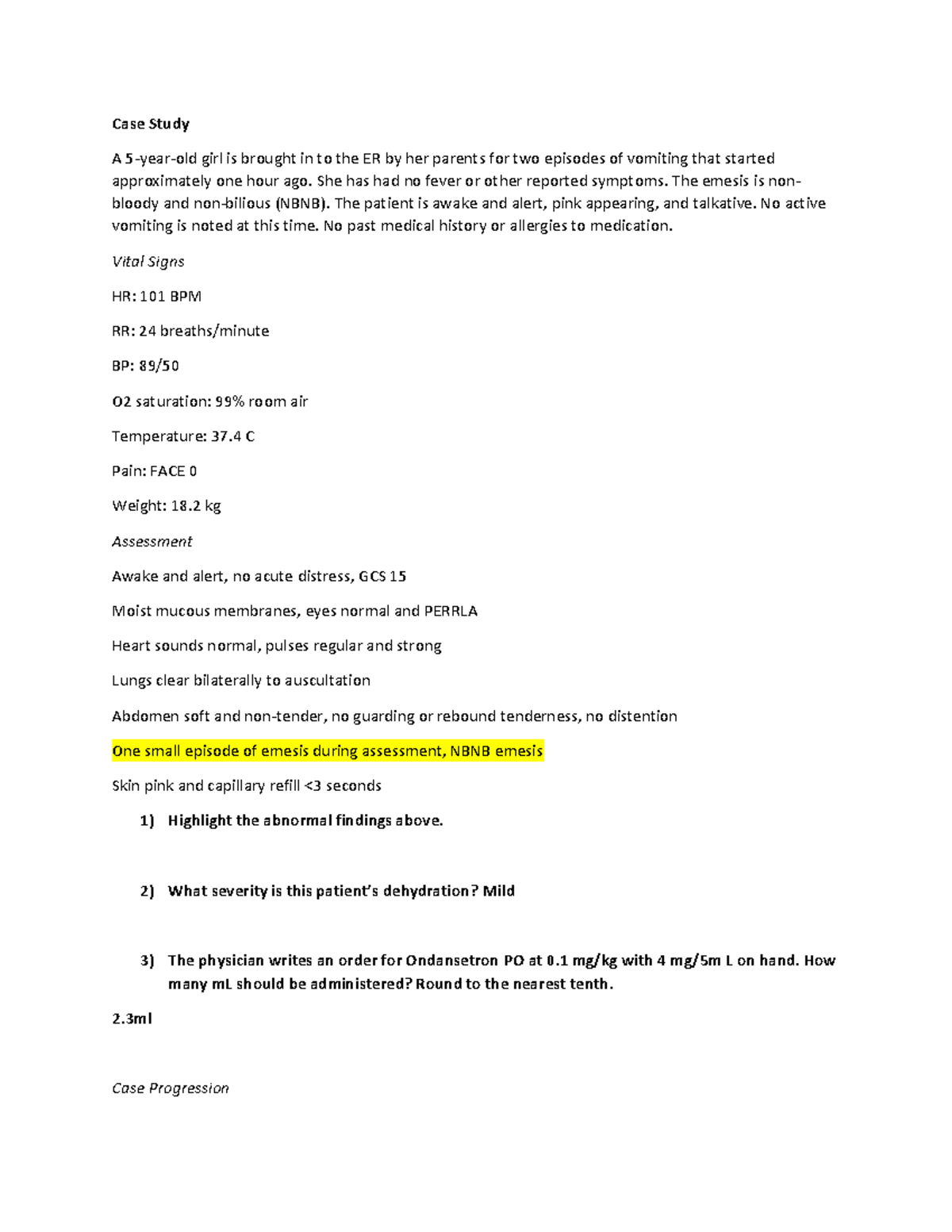 Dehydration+Case+Study+%281%29 copy - Case Study A 5-year-old girl is brought in to the ER by ...