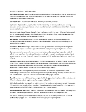 Chapter 15 Vocabulary Application Paper - Studocu