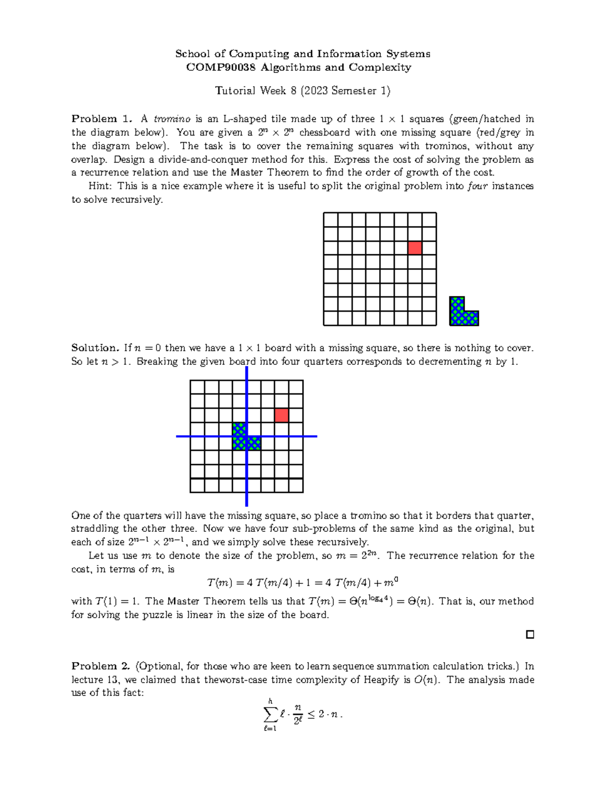 Jh Week08 Solutions Tutorial Solution For Comp90038 Of 2023 Sm1 School Of Computing And 