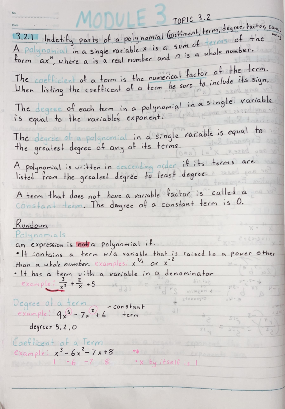 Module 3.2- Polynomial Expressions - MATH 0324 - Studocu
