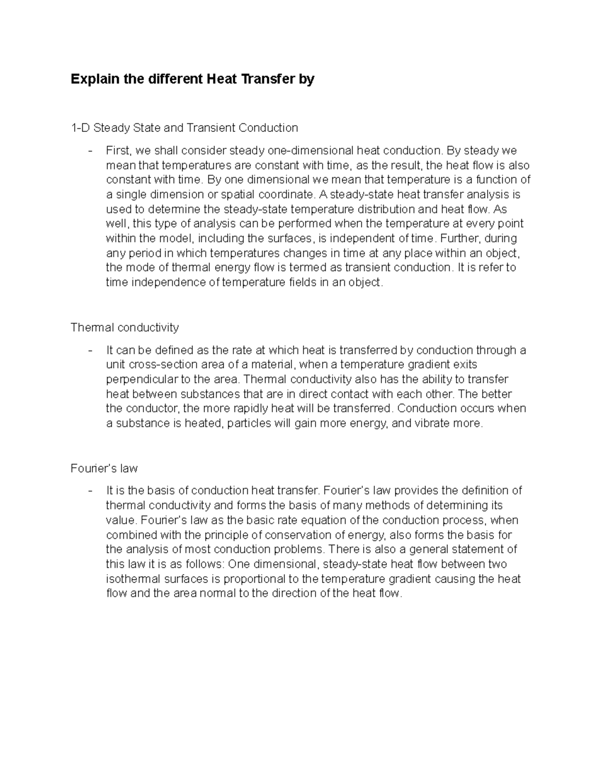 All about Heat Transfer - Explain the different Heat Transfer by 1-D ...