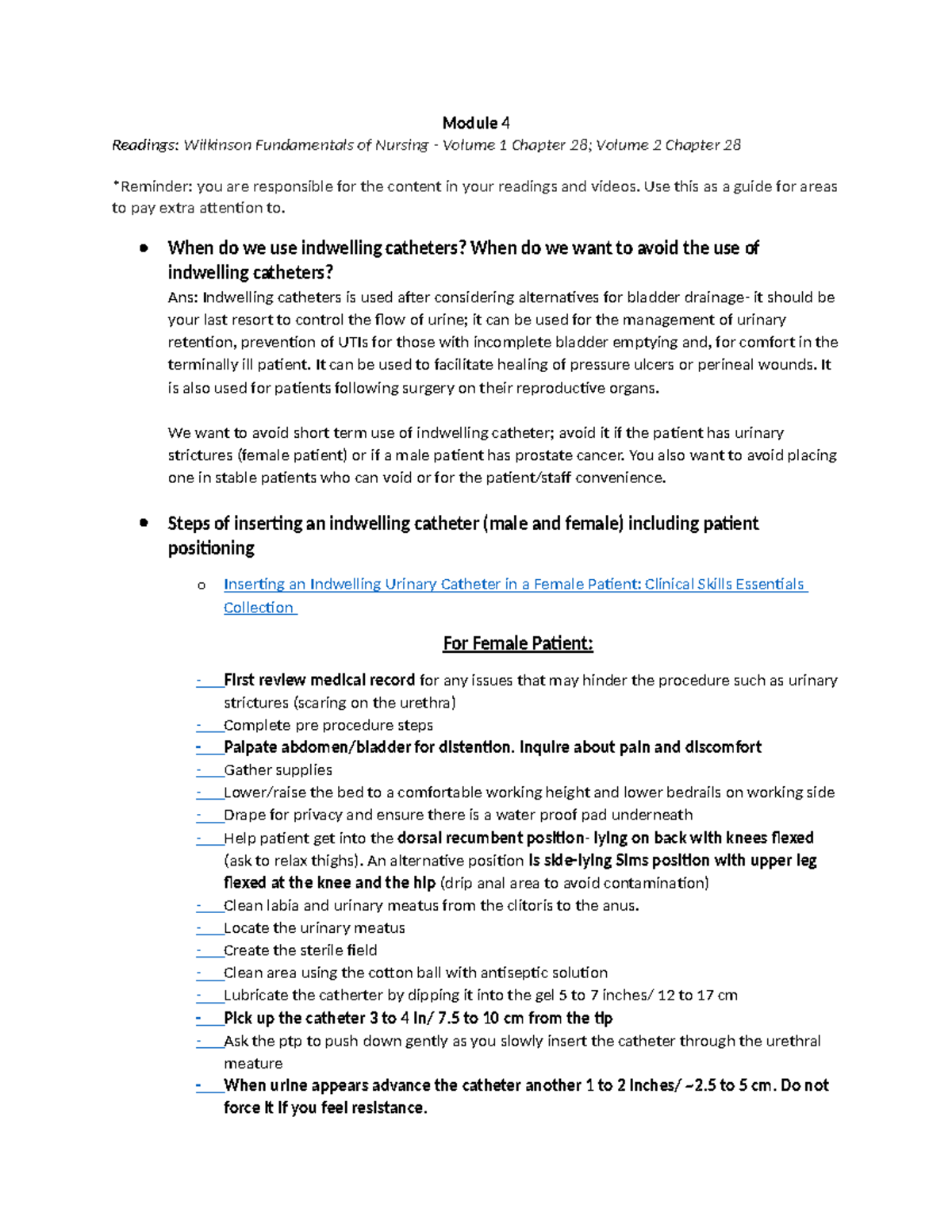 Module 4 Quiz Study Guide - Module 4 Readings: Wilkinson Fundamentals ...
