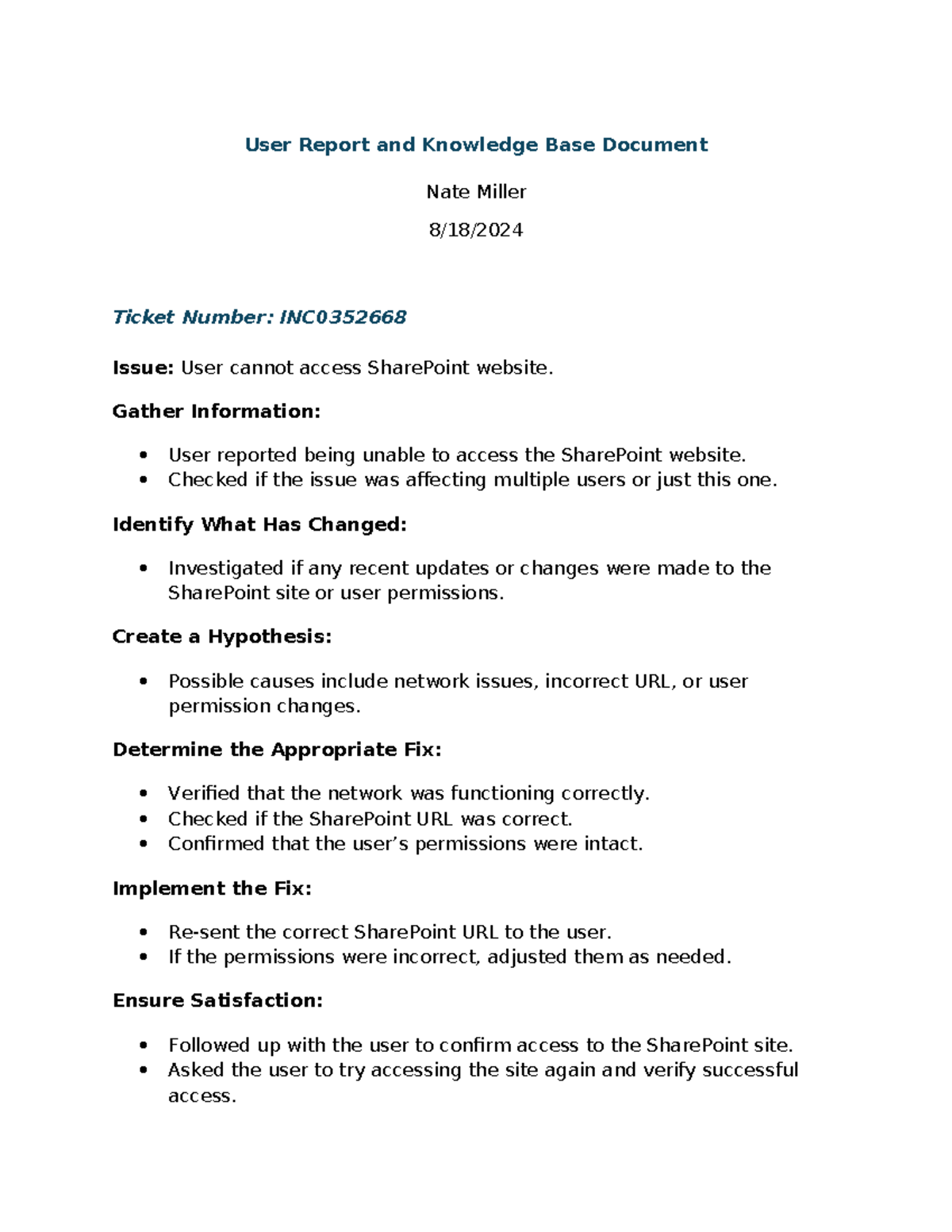 IT 202 Project Two Miller Nate - User Report and Knowledge Base ...