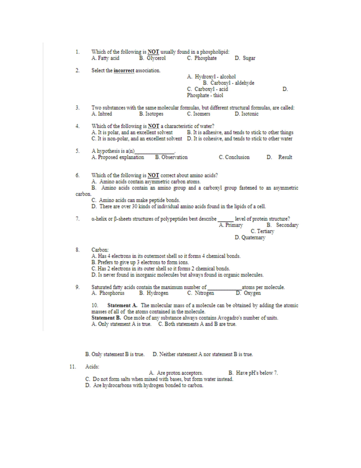 Sample/practice exam - BIOL 1020 - Warning: TT: undefined function: 32 - Studocu
