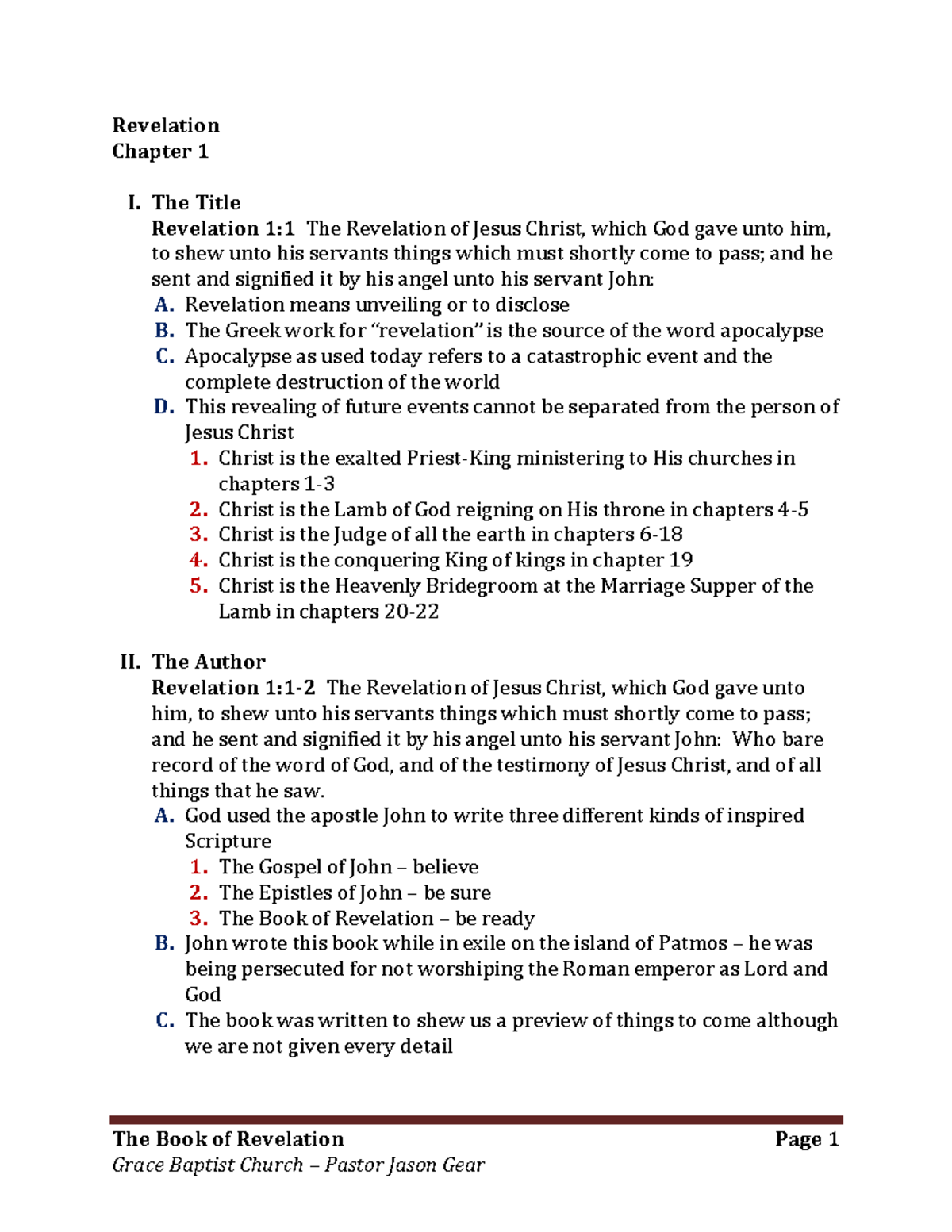 Study of Revelation in the Bible - The Book of Revelation Page 1 ...