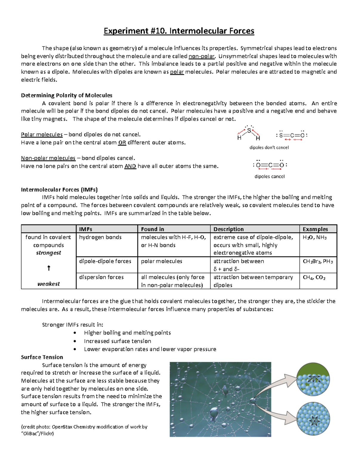 101 - S3er - Experiment #10. Intermolecular Forces The shape (also ...