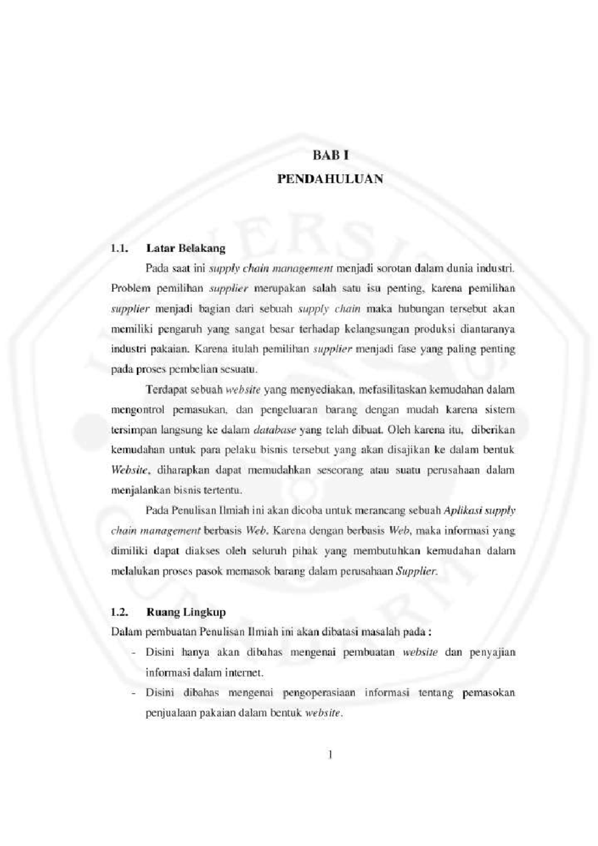 Chapter 1 Web Based Supply Chain Management Application With Codeigniter Pemrograman Komputer