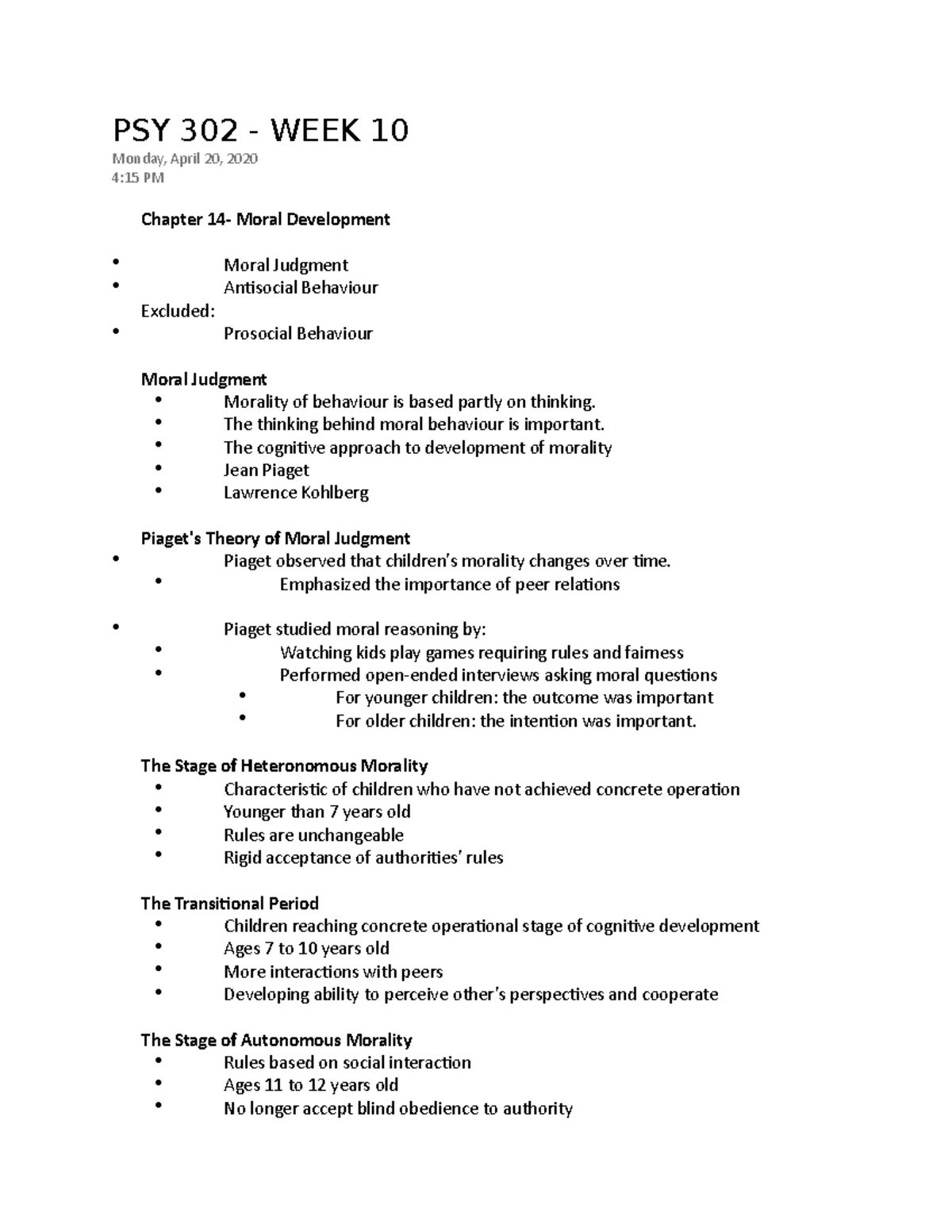PSY 302 - Chapter 14 - Elham Satvat - PSY 302 - WEEK 10 Monday, April ...