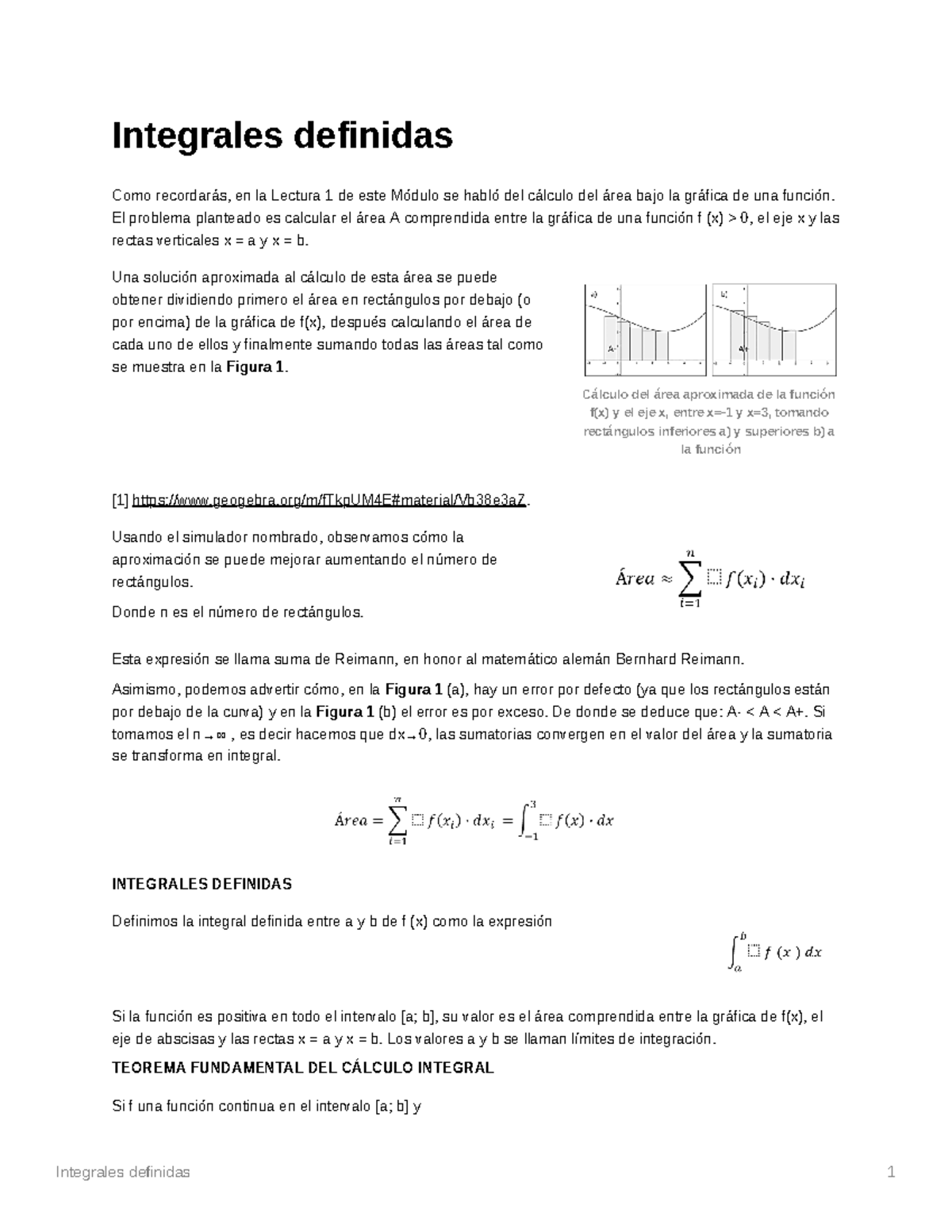 Integrales definidas - Modulo 4 - Integrales definidas Como recordarás ...