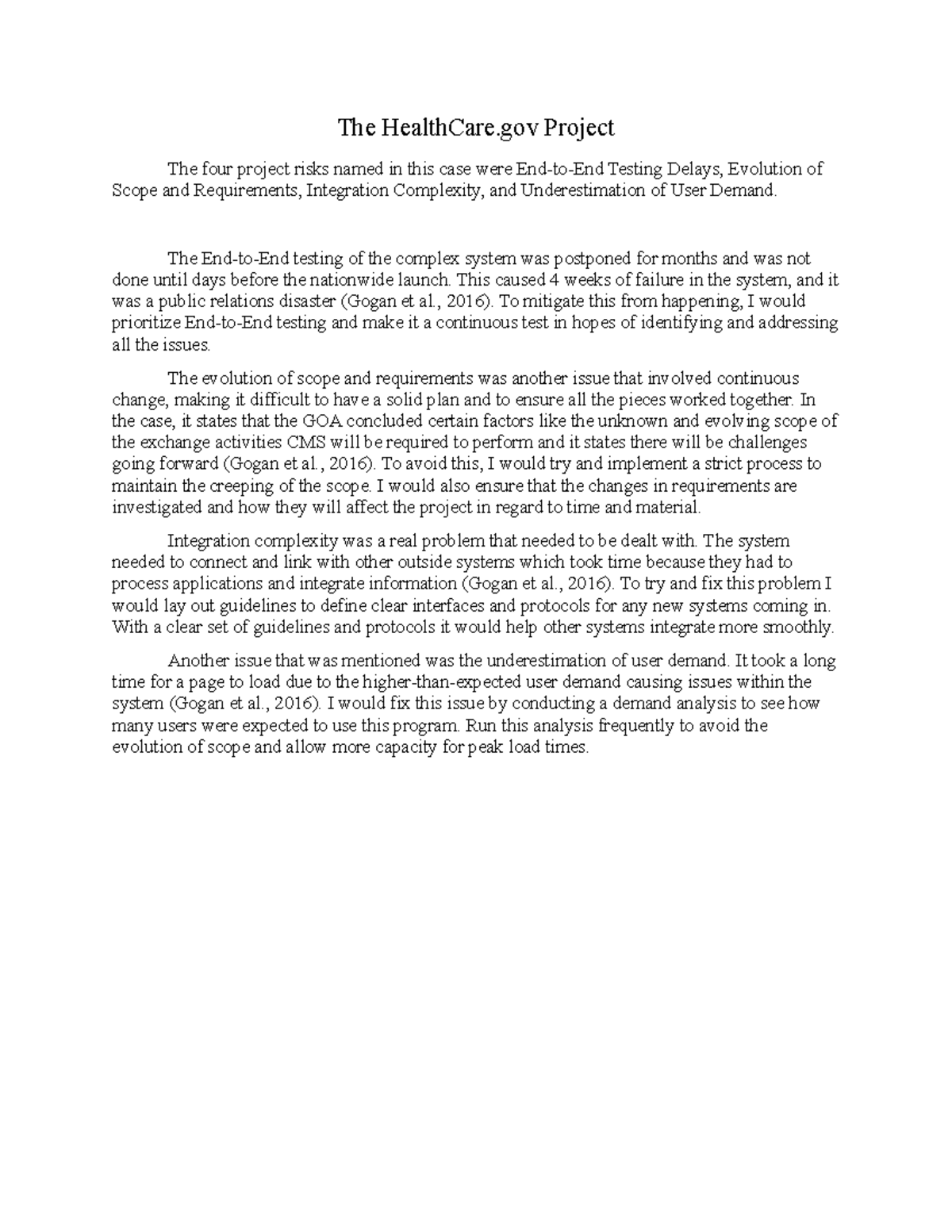 Case-The Health Care.gov Project - The HealthCare Project The four ...